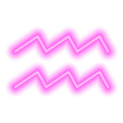 Pink Neon Zodiac Sign Aquarius Sticker