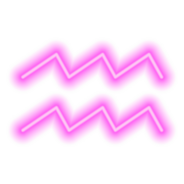 Pink Neon Zodiac Sign Aquarius Sticker