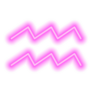 Pink Neon Zodiac Sign Aquarius Sticker