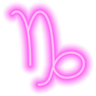 Pink Neon Zodiac Sign Capricorn Sticker