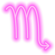Pink Neon Zodiac Sign Scorpio Sticker