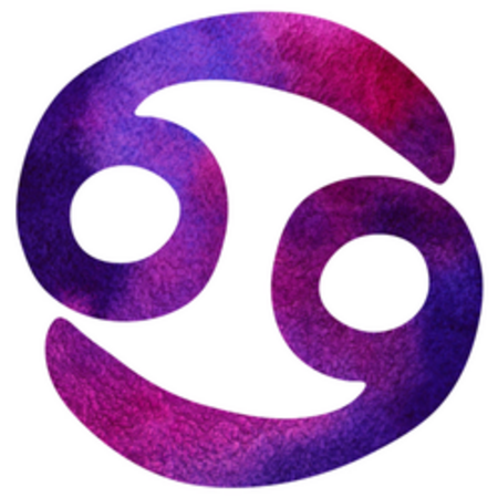 PInk & Purple Watercolor Cancer Zodiac Sign Sticker
