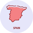Pink Spain Map With Name