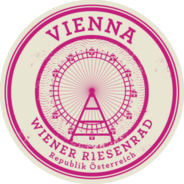 Pink Vienna, Austria Grunge Rubber Stamp Sticker