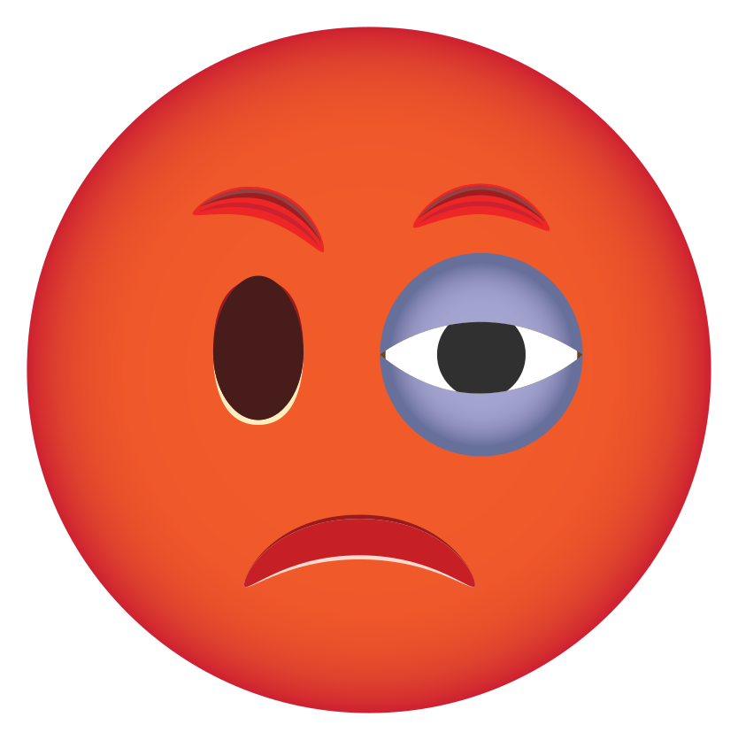 Vibrant, High-Quality Pissed Off Phone Emoji with Black Eye Stickers