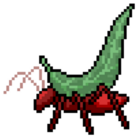 Pixel Art Ant Carrying Leaf Sticker