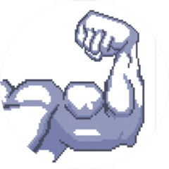 Pixel Art Bodybuilder Fitness Model Sticker