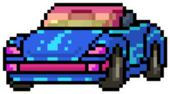 Pixel Art Convertible Car Sticker