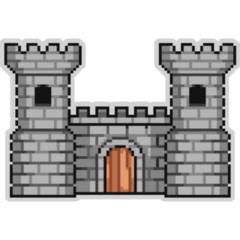 Pixel Art Fortress Sticker