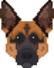 Pixel Art German Shepherd Head Sticker