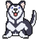 Pixel Art Husky Sticker