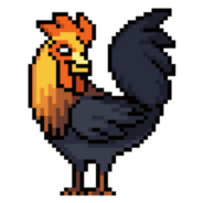 Pixel Art Illustration Rooster Sticker