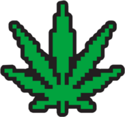 Pixel Art Marijuana Leaf Sticker