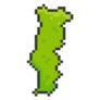 Pixel Art Of Portugal Map In Green Sticker
