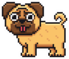 Pixel Art Pug Dog Sticker