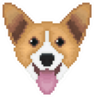 Pixel Art Welsh Corgi Dog Head Sticker