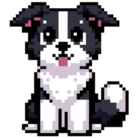 Pixel Border Collie Sticker