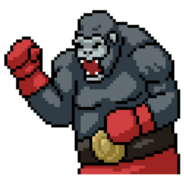 Pixel Boxing Gorilla Sticker