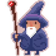Pixel Cute Wizard Sticker