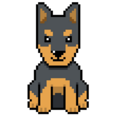 Pixel Doberman Sticker