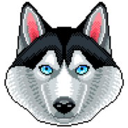 Pixel Husky Face Sticker