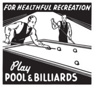 Play Pool And Billiards Retro Art Sticker