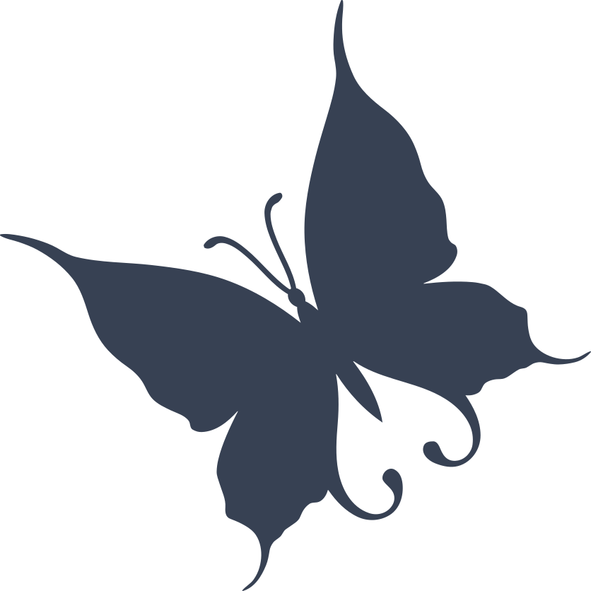 Pointy Butterfly Swirls Sticker - 50+ Colors!