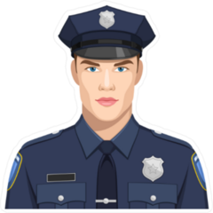 Police Officer Portrait Sticker