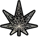 Polygon Cannabis Leaf Sticker