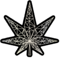 Polygon Cannabis Leaf Sticker