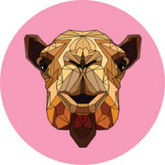 Polygonal Stylization Illustration Pink Camel Sticker