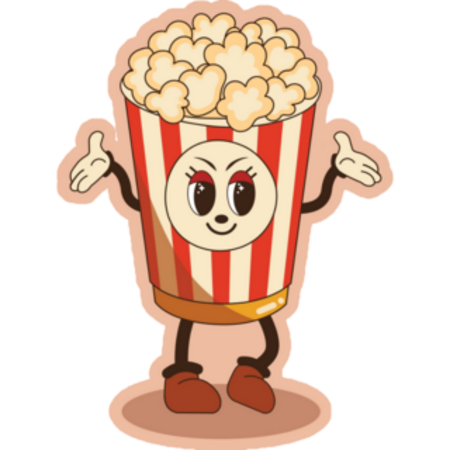 Popcorn Groovy Fast Food Sticker