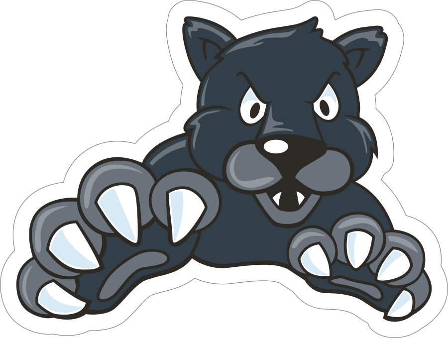 Pouncing Cartoon Panther Mascot Sticker