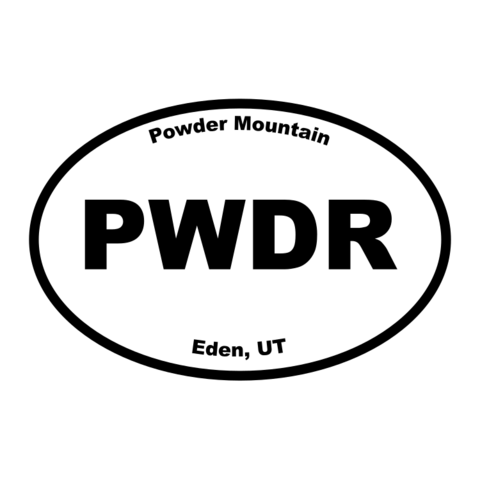 Powder Mountain Oval Sticker