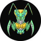 Praying Mantis Cyberpunk Chibi Color Anime Sticker