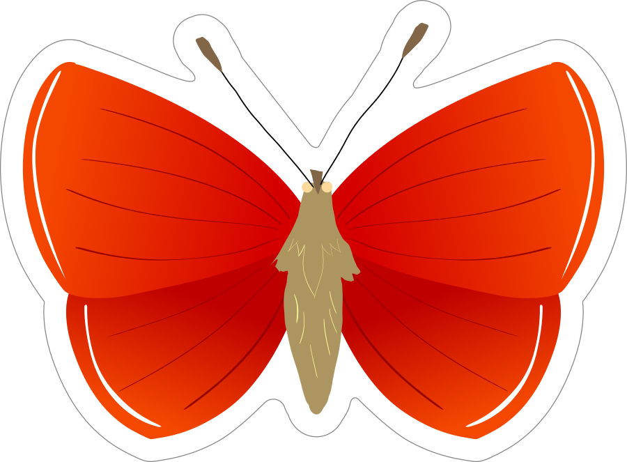 Pretty Red Butterfly Sticker