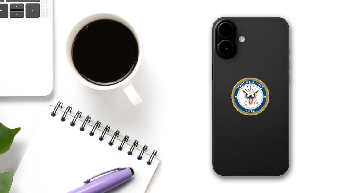 Order Your Proud US Navy Wife Sticker Today - Free Shipping!