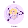 Purple Constellation Zodiac Sign Pisces Sticker