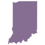 Purple Illustration Of Indiana Map Sticker