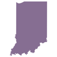 Purple Illustration Of Indiana Map Sticker