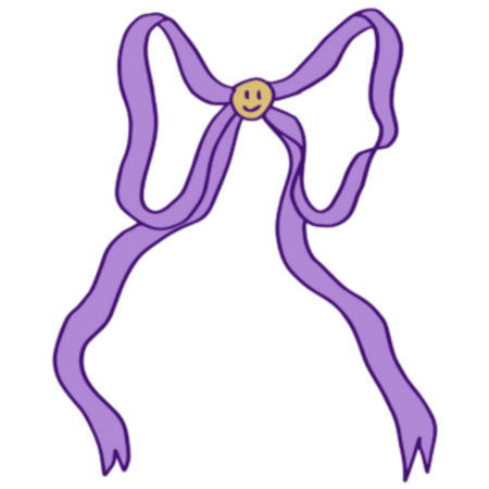 Purple Smile Bow Sticker