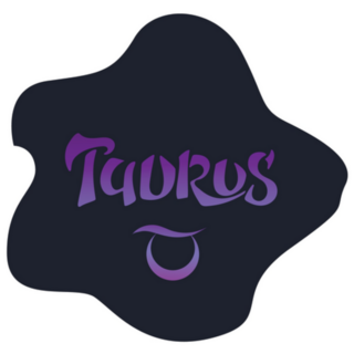 Purple Taurus Lettering Zodiac Sticker