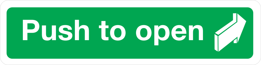 Push To Open Sign Sticker - 50+ Color Options!