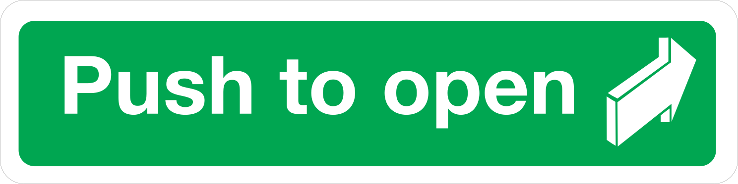 Push To Open Sign Sticker - 50+ Color Options!