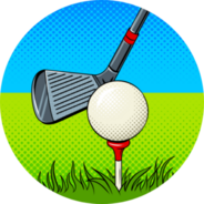 Putter And Golf Ball Pop Art Sticker