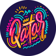 Qatar. Name Country Beautiful Typography Sticker