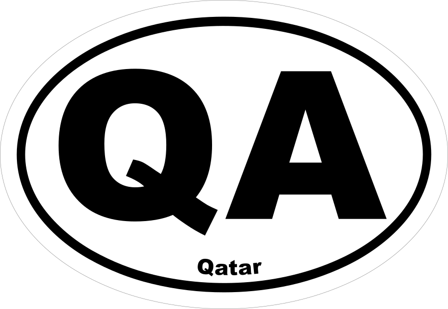 Qatar Qa Oval Sticker