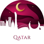 Qatar Skyline Beautiful Illustration Sticker