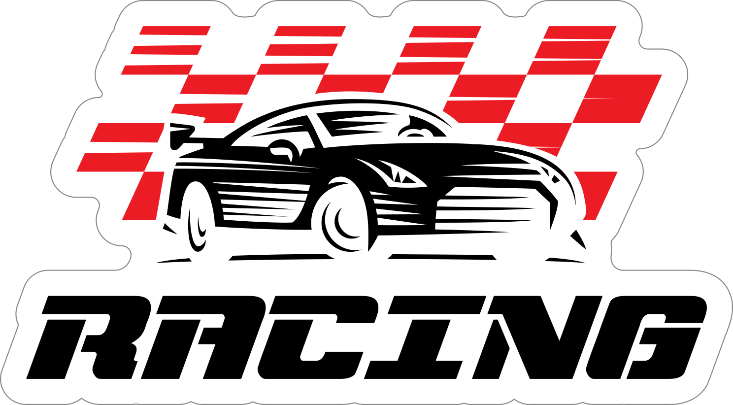 Racing Car Sticker Shipped Fast & Free!