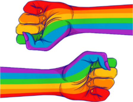 Rainbow Colored Fist Sticker